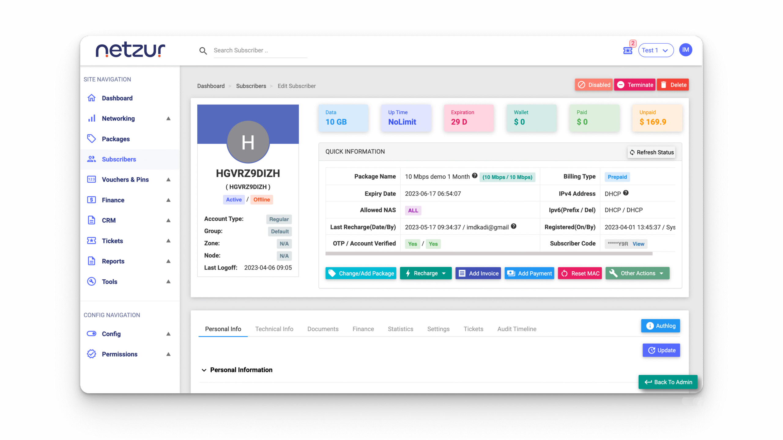 Internet Billing & Management System for ISPs